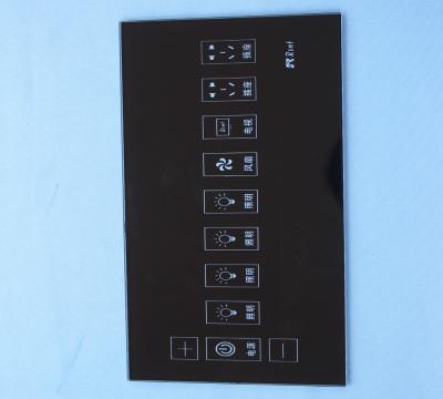 China China Factory Black Design 4mm thickness Tempered Glass for Smart Home Control System for sale