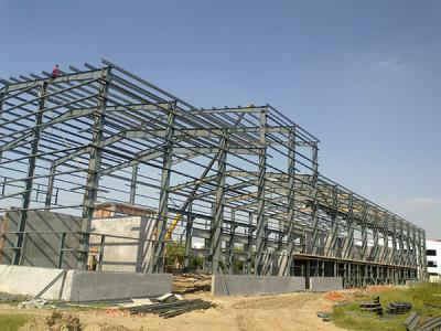 China Lightweight Industrial Steel Buildings Q235 Q355B Steel Portal Frame Construction for sale