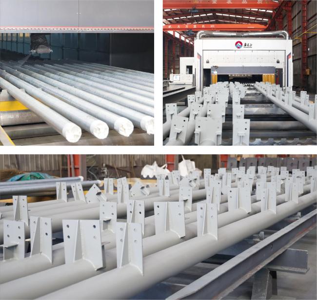 Steel structure workshop interior