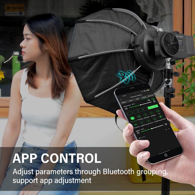 App Control Cob Led Video Light 30000lux With Desktop Stand 100w Power Bank Charging Fill Lamp For Lighting Set 5