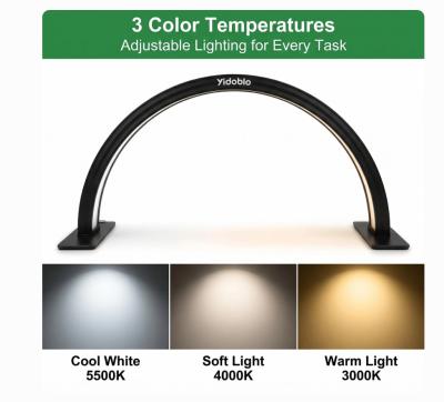 China Professional 22inch LED Half Moon Beauty Lamp with Adjustable Color Temperature 20W for Nail Salons and Eyecare Feature for sale