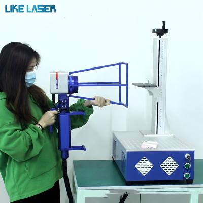 China 30W 50W 60W 80W 100W Handheld Fiber Laser Marking Machine for Color Fiber Engraving for sale