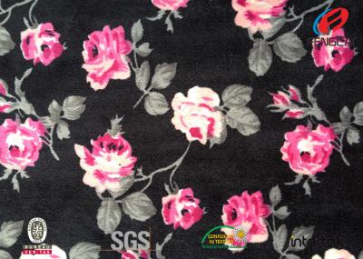 China Druckblume kopiertes Samt-Polsterungs-Gewebe für Bettwäsche-Artikel-Körper-Techniken zu verkaufen
