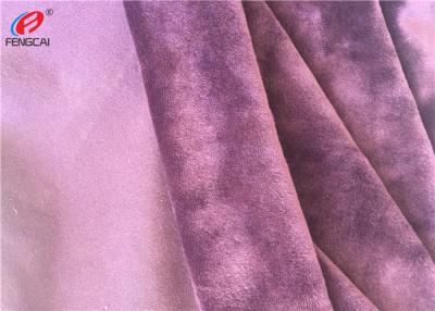 China Stretch Plain Dyed Micro Purple Velvet Fabric , Super Soft Blanket Fabric for sale