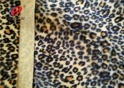 China Leopard Printed 100% Polyester Velvet Fabric , Crushed Upholstery Velvet Fabric for sale