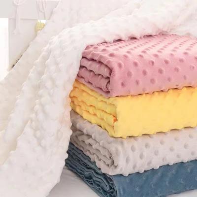 China 240GSM Super Soft Knitted Velboa Dot Fabric 150cm Width for Baby Blankets for sale