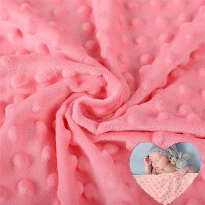 China Super Bubble fabric Warp Knit Minky Dot Plush Fabric for sale