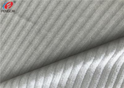 China Shiny Stripe 95 Polyester 5 Spandex Velvet Fabric / Brushed Fleece Fabric for sale