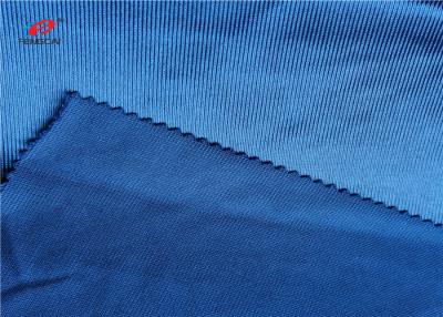 China Planície azul a tela de confecção de malhas tingida da urdidura brilhante brilha a tela para a roupa do basquetebol à venda
