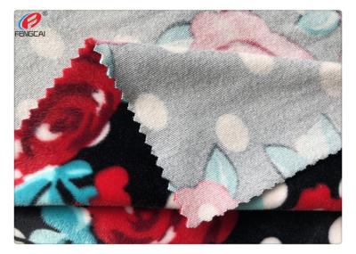 China Fluweel 94 Polyester 6 van de bloemdruk Spandex-Stof voor Deken Te koop