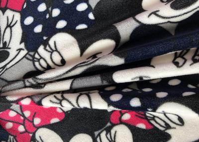 China Mickey Design Stretch Knitted Spandex-Fluweelstof Te koop