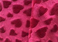 China Heart Pattern Knit DTY Brush Minky Plush Fabric 100 Polyester 150cm Width for sale