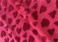 China Heart Pattern Knit DTY Brush Minky Plush Fabric 100 Polyester 150cm Width for sale