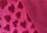 China Heart Pattern Knit DTY Brush Minky Plush Fabric 100 Polyester 150cm Width for sale