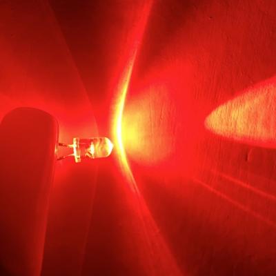 China Through Hole 5mm Round Head 620nm 12000mcd Clear Round Lens With Flange For Traffic Light for sale