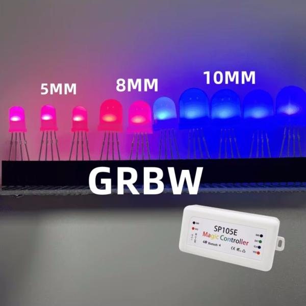 5mm GRBW Addressable LED Diode Color Changing Frosted Lens 4-In-1 SK6812 Round Head Point Control LED Diode