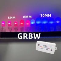China 8mm GRBW 4-In-1 SK6812 Integrated Driver Addressable Pixel Round Diffused Head LED Diode for sale