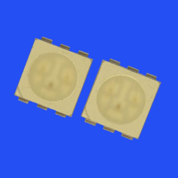 Quality 5050 RGB LED Diode 5.0x5.0mm Super Bright 120 Deg 6 Pin Diffused Lens 0.3W SMD for sale