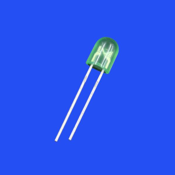 Εικονική οθόνη LED 520nm Πράσινο χρώμα 3000mcd Χρωματισμένος διάχυτος φακός σύντομη καρφίτσα με πώμα