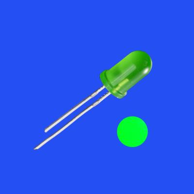 China 5mm 2Hz 1/8 Ciclo de Função 12V Tintado Verde Brumoso 520nm 2000mcd 60deg Resistor LED integrado flashing for sale