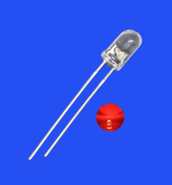 Quality Flashing LED 5mm 3.0Hz 1/6 Duty Cycle Red Color 620nm 1200mcd Round Clear Lens Dip Blinking LED for sale
