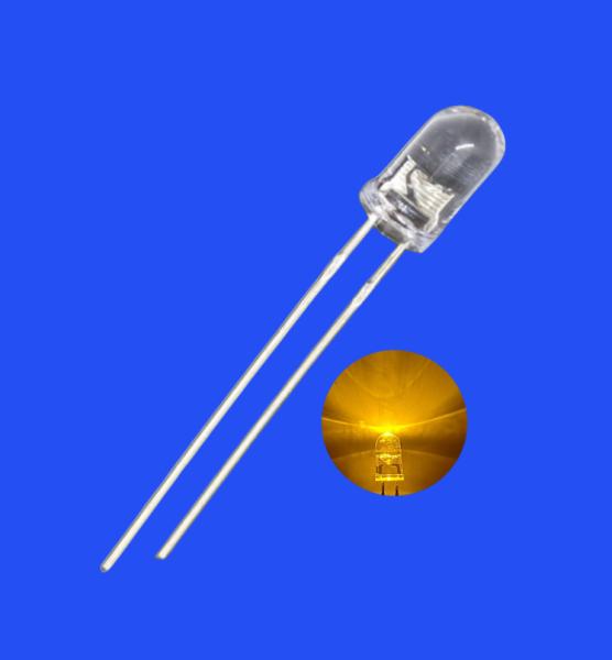 Quality Flashing LED 5mm 3.0Hz 1/6 Duty Cycle Yellow Color 590nm 600-1200mcd Round Clear Lens Dip Blinking LED for sale
