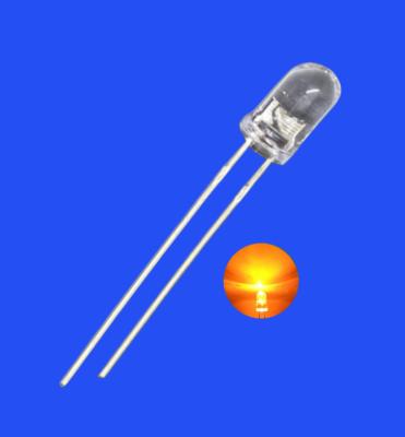 China 5mm 6.8Hz 1/6 Duty Cycle Orange Color 600nm 600mcd Round Clear Lens Strobe LED Diode for sale