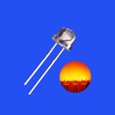 Cina 0.5W 5mm 600-610nm Orange Color 4000-5000mcd Strawhat Shape Lens trasparente Diodo di emissione luminosa a 120 gradi in vendita