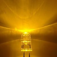 Quality 5mm LED Light Diode 590nm Yellow Color 3000mcd Clear Lens Round Head With Flange for sale