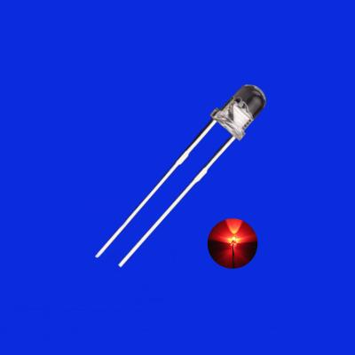 Cina 3mm LED 620nm - 630nm Colore rosso 800mcd - 1000mcd Lenti chiare Testa rotonda con diodo di luce a flangia in vendita