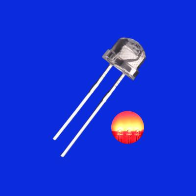 Cina 5mm 620nm - 630nm Colore rosso 600-1000mcd 120deg Strawhat Shape Lente trasparente Diodo luce in vendita