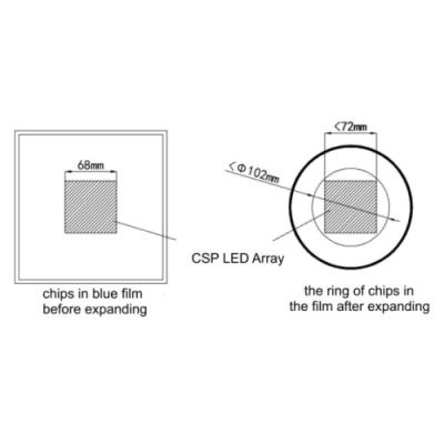 China 0.7x0.5x0.3mm 0705 CSP LED Wafer Level Chip LED Sealing without Packaging for Optical Indicators for sale
