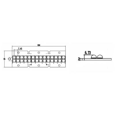 Cina 104*35mm 10435 385nm 395nm 405nm 240-400W Modulo UV a 60 gradi per l'identificazione anti-falsificazione in vendita