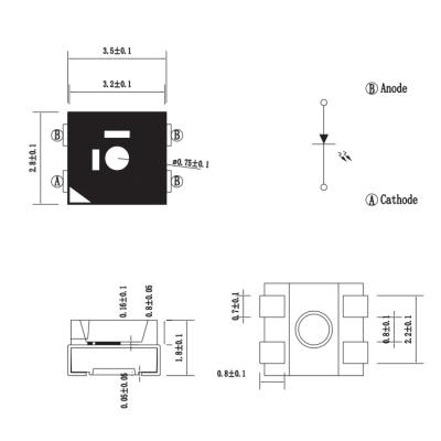 Quality 3.5x2.8x1.8mm Diode IR plastique scellé 650nm émetteur SMD IR pour commutateurs optiquesfor sale