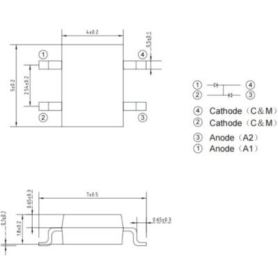 Quality 5x4x1.8mm Diodo IR plástico sellado 430nm -1100nm tubo receptor SMD IR para interruptor fotoeléctricofor sale