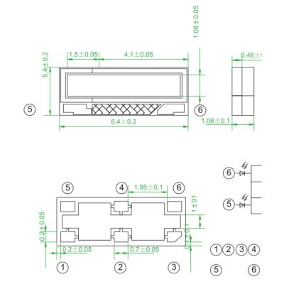 Quality 6,4x2,4x0,6mm IR-Empfänger 430nm -1100nm Infrarot SMD LED Empfängerröhre für Smart-Home-Sensorenfor sale