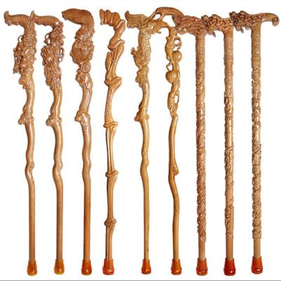 Cina Canna di camminata di legno di gomma del piede del manico a t, bastone da passeggio di legno della pesca per gli anziani in vendita