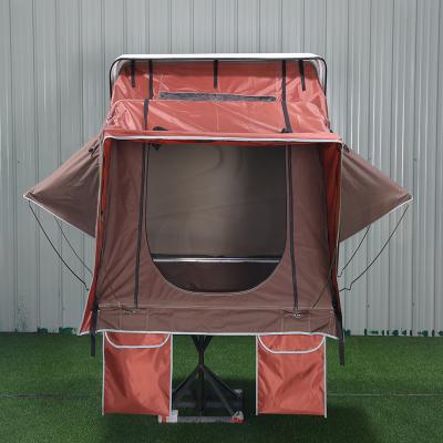 China 2-3 Person Fast Automatic Roof Top Tent Canvas PU Layer for sale