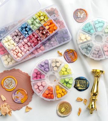 China Retro Colorful Sealing Wax Seal Beads Box 10Grids Set 10 Color Scrapbooking Supplies Handmade DIY For Making Wax Seal Wedding Tools factory