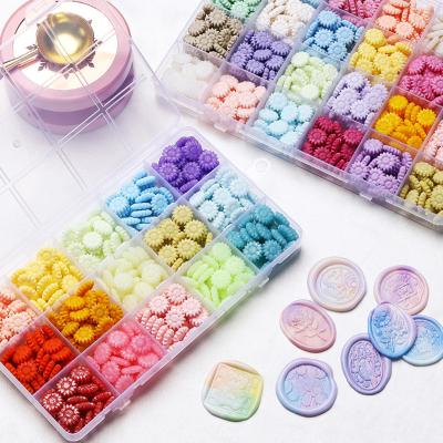 China 15color Vintage Wax Seal Beads Box Set Bean Stamp Beads Multicolor Envelope Wedding Invitation Sealing Wax Sealing Stamp Making Tool factory