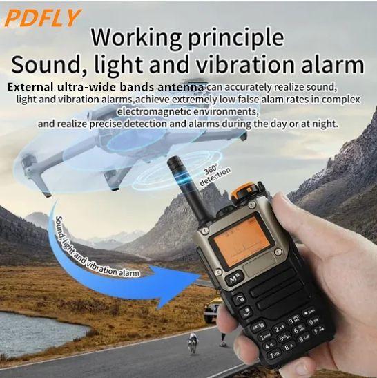 Professional 700MHz-6GHz Multi Band 0-2km Operating Distance Portable Uav Signal Jamming Detection Handheld Anti Drone Detector