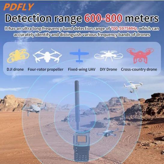 Handheld Drone Detection Equipment Portable 700MHz-6GHz 0-2km Operating Distance Fpv Detector with Uav Signal Jammer Function