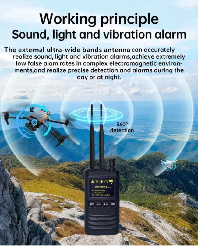 Portable 400MHz-4.5GHz 4.84GHz-6.09GHz Full Band Drone Detection System Wireless Signal Detector