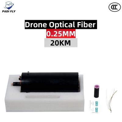 China Ultra lichtgewicht 0,25 mm 20 km lange afstand Drone optische vezels met Drone Anti Interferentie functie Te koop