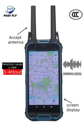 China Handheld Detection Range1-3km Ultra Wide Full-Bands 100MHz-6GHz Mobile Fpv Drone Signal Detector for sale