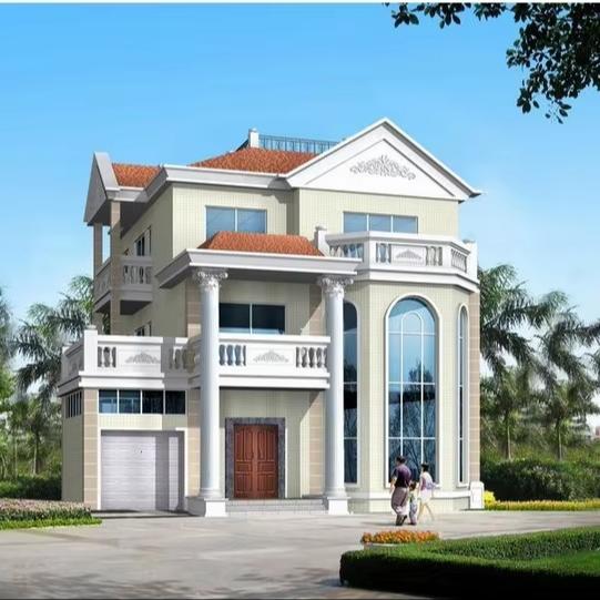 Quality Ups Unique Design Water Resistant Ready Made Prefab Fiber Cement House Prefabricated Concrete Family Home for sale