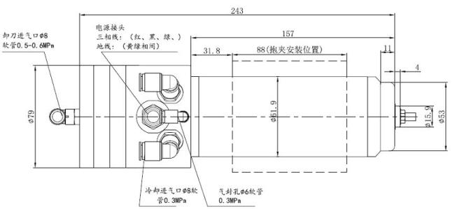 DECI ATC Spindle 60000rpm 1.5kw high speed water milling engraving spindle CNC lathe spindle motor