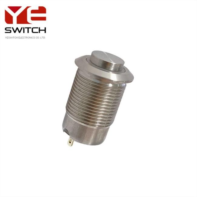 Yeswitch Momentary Metal Push Button Switch High Head 12mm Mounting 1no