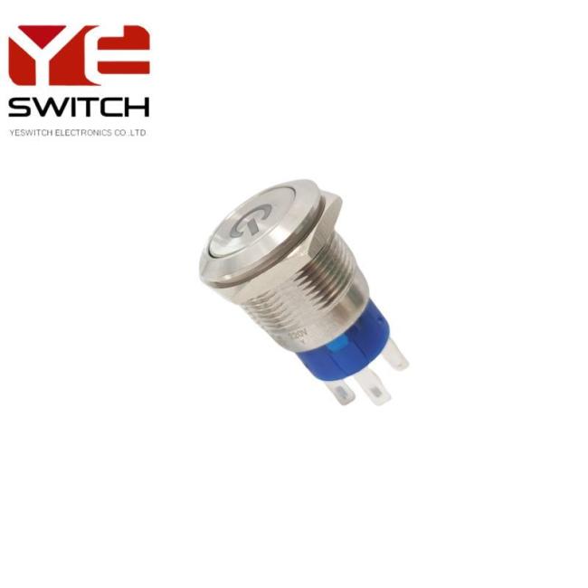 Yeswitch 19mm Momentary Lock Metal Push Button Switch