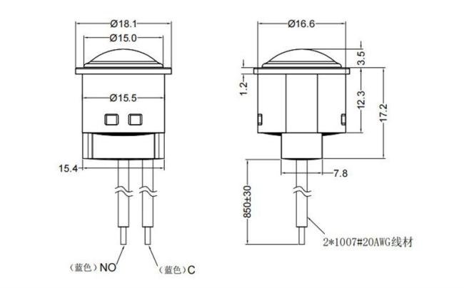 Yeswitch IP68 17mm Heavy Duty Handle Push Button Switch